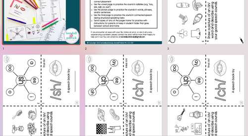 Foldables - sh, th, ch Articulation Activities by kendallpatrickslp