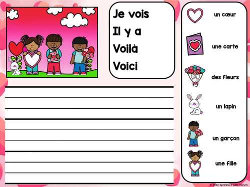 French Valentine's Day Writing Activities by Sprinkle it with French