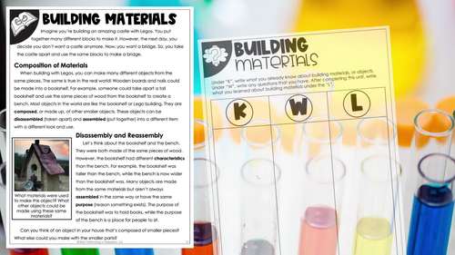 Matter & Building Materials | 2nd Grade Science NGSS | Print + Google 2 ...