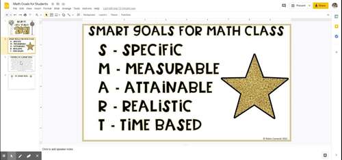 SMART Math Goals for Students Activity by Robin Cornecki - Round Robin Math