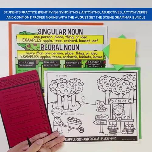 September Grammar Review Set the Scene BUNDLE by Amelia Capotosta
