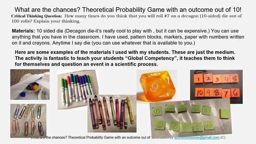 Game of Chance! Probability Game on a 10-Sided Die by activemindsnow