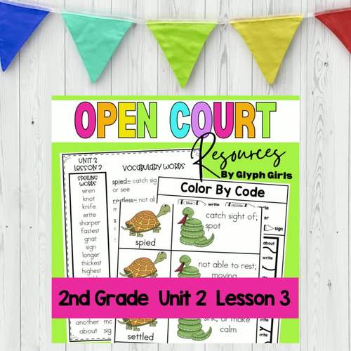 Open Court Reading 2nd Grade Unit 2, Lesson 3 Resources by Glyph Girls