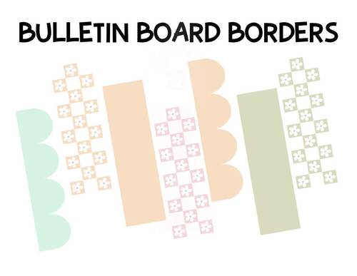 Printable Boho Checkered Bulletin Board Borders, Scalloped Classroom ...
