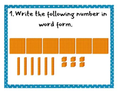 3rd grade Math Place Value in word form Staar Prep Review Low Prep task ...