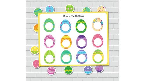 Easter Egg Pattern Matching Activity, Homeschool Learning, Kindergarten ...