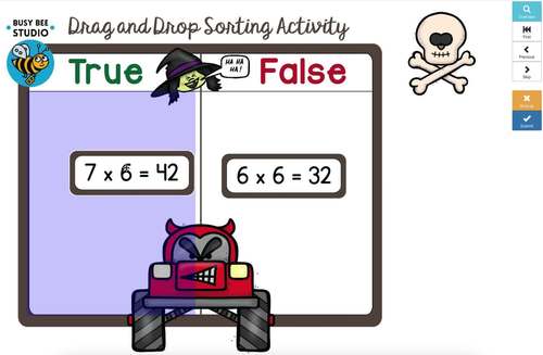 HALLOWEEN MULTIPLICATION TASK BOOM CARDS MIXED MULTIPLICATION FACTS 6-12