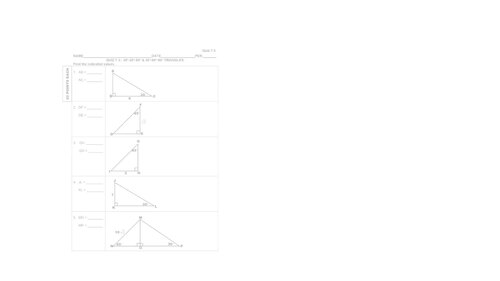 Right Triangles 30-60-90 & 45-45-90 - 3 quizzes, 3 reviews & 5 tests