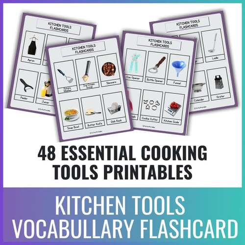 Kitchen Tools Flashcards | 48 Cooking Appliances & Tools Printable ...