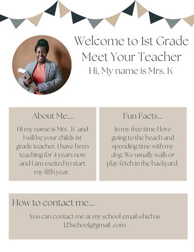 Meet the teacher editable template | Easily introduce yourself to your ...