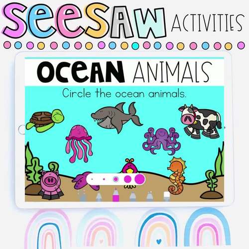 Seesaw Digital Learning Ocean Life Distance Learning by Kindergarten Rocks