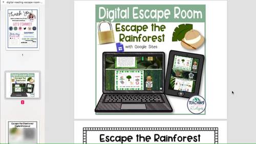 Digital Reading Escape Room - Escape the Rainforest | TpT