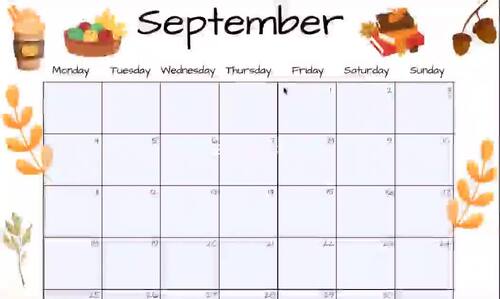 Editable September 2023 Calendar by Virtual Learning Loft | TPT