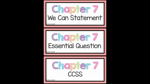 Go Math! Chapter 7 Kindergarten Focus Wall by Erica Gorrell | TPT