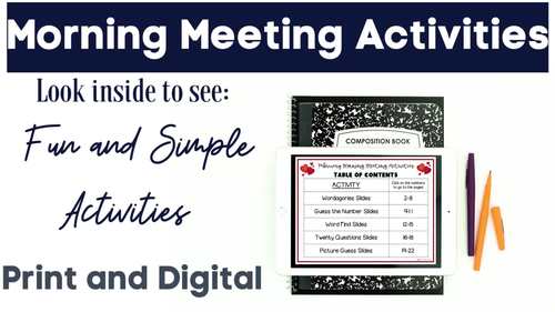 Morning Meeting Activities for February in Upper Elementary Grades