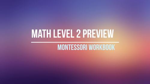Montessori Math Workbook Level 2 for Ages 4-5 by VMI Montessori Store