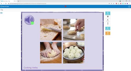 Cooking Verbs Vocabulary Identification #1 BOOM CARDS for Adult ESL