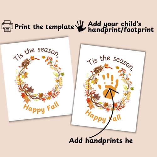 Fall Handprint Craft Template | Fall Activities | Preschool Fall Craft Kids