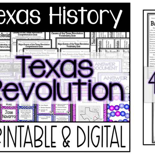 Texas History / Texas Revolution / Unit 6 / Printable & Digital | TPT