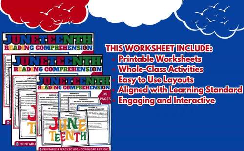 JUNE Juneteenth Reading Comprehension Passages, 7th 8th 9th 10th 11th ...