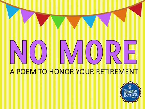 Retirement Celebration Goodbye Party Poem PowerPoint and Music Video