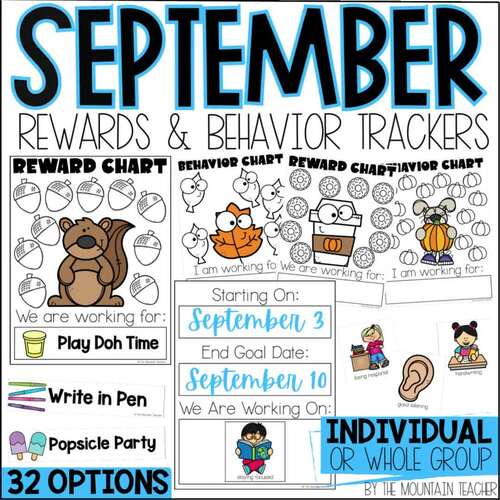 Fall Classroom Behavior Management, Goal Setting & Student Tracker for ...