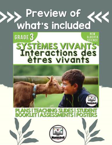 FRENCH Living Systems: Interactions of Living Things - Gr 3 New Curriculum