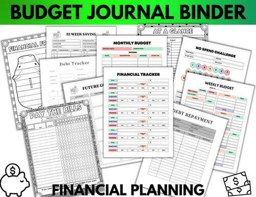 Budget Journal – Printable Money Binder Organizer 98 Pages of Financial ...