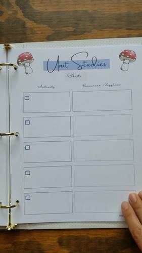 Homeschool Planner Mushroom Blue Printable Homeschool Planner Lesson ...