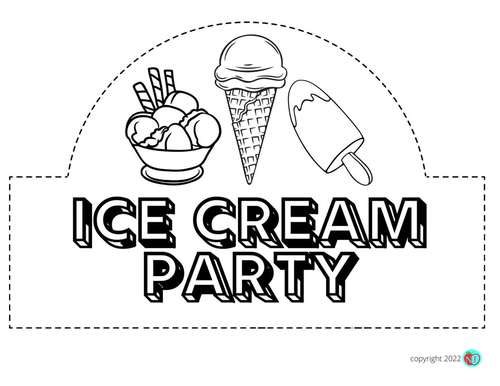 Ice Cream Party HATS | COLOR CUT AND PASTE HAT ACTIVITY | MAKE HATS for ...