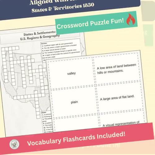 HSS 5.8.2 Puzzle Pack- U.S. Geography: States & Territories in 1850