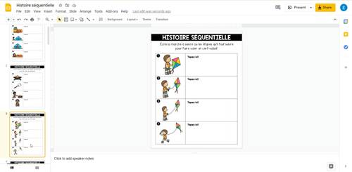 FRENCH GOOGLE SLIDES ACTIVITIES FOR EARLY FINISHERS - HISTOIRE SÉQUENTIELLE