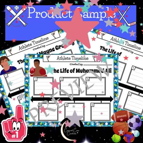 25 Great Athlete 6-Space Timeline Research Project Activity Templates