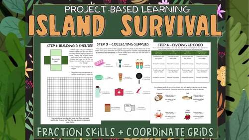 Project Based Learning: Fractions and Coordinate Grids - Island Survival