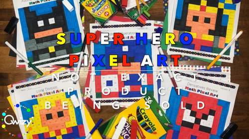 Super Hero Calculus Derivatives BUNDLE: Pixel Art Activities - Distance ...