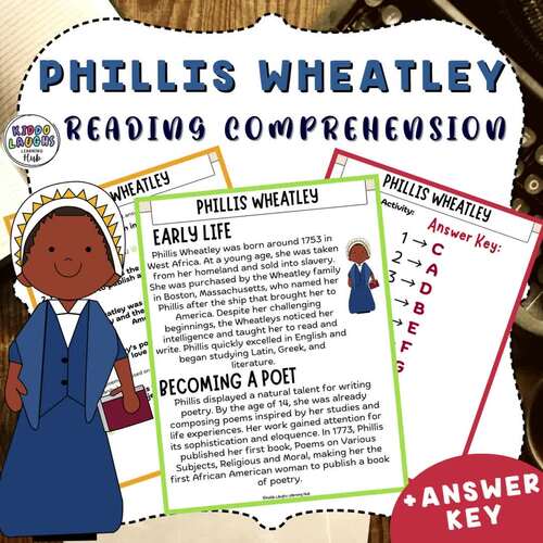 Phillis Wheatley Biography Reading Comprehension Worksheet Black ...