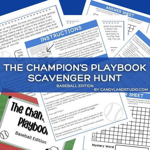 Baseball Team Growth Mindset Challenge for Teens, No Prep Escape Room ...