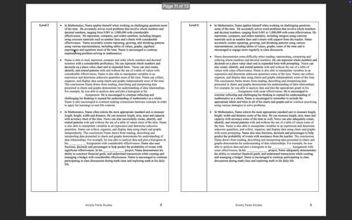 Grade 5 & 6 Ontario Math | Report Card Comments by Smarty Pants Studies