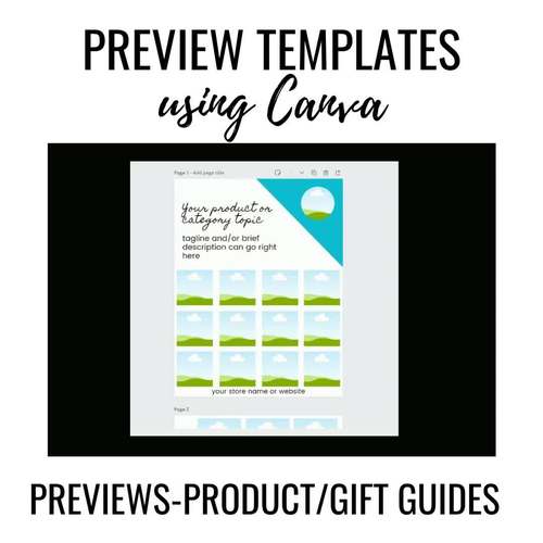 Canva Templates for Previews and Product Guides by Positively Learning