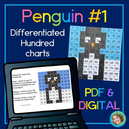 Penguin 100s Chart Picture 1 | No Prep Color by Number Print and Google ...