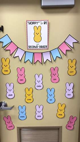 Easter Bunny Classroom Door by Teaching with Kaylee B | TPT