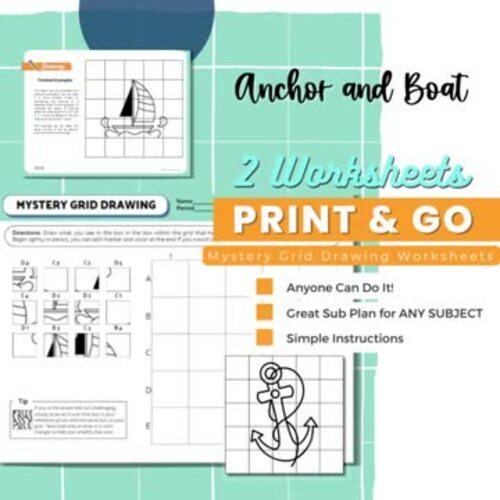 MIDDLE SCHOOL END OF THE YEAR ART ACTIVITY/WORKSHEET: Summer Grid Drawing
