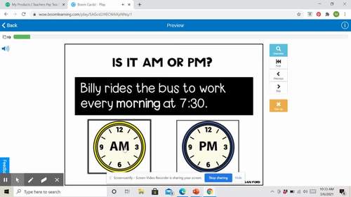 Telling Time AM/PM Interactive BOOM CARDS by Hello Calm Education