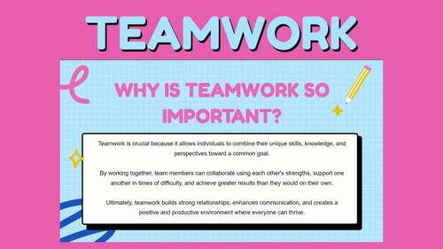 Teamwork Assembly/Lesson- Middle+High School- Editable- Character Education