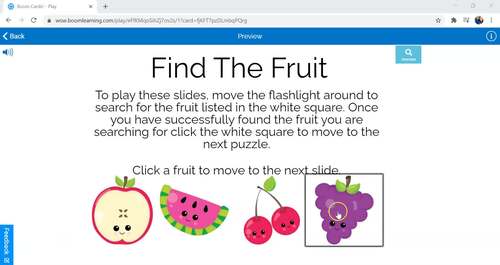Boom Cards™ Digital Task Cards: I Spy Fruit Flashlight Game | TpT