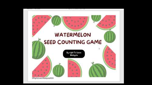 WATERMELON SEED COUNTING GAME NUMBERS1-20 WITH SEEDS PROVIDED by Jumana ...