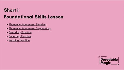 Short I CVC Small Group or Whole Group Full Lesson with Decodable Reader