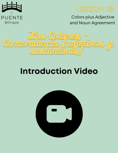 Colors + Adjective and Noun Agreement - Introductory Video Lesson 18