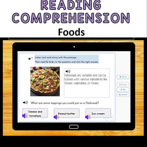 Boom Cards Reading Comprehension About Foods | Main Idea by Limes and ...