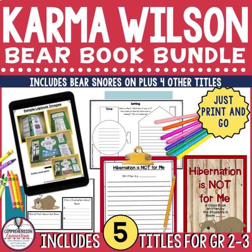 Karma Wilson Bear Book Bundle, Author Study, Reading Lessons | TPT